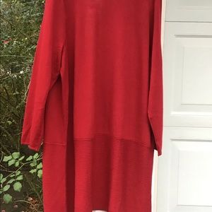 Talbots | Sweaters | Nwt Talbots Red Merino Wool Tonal Striped Hem Long ...